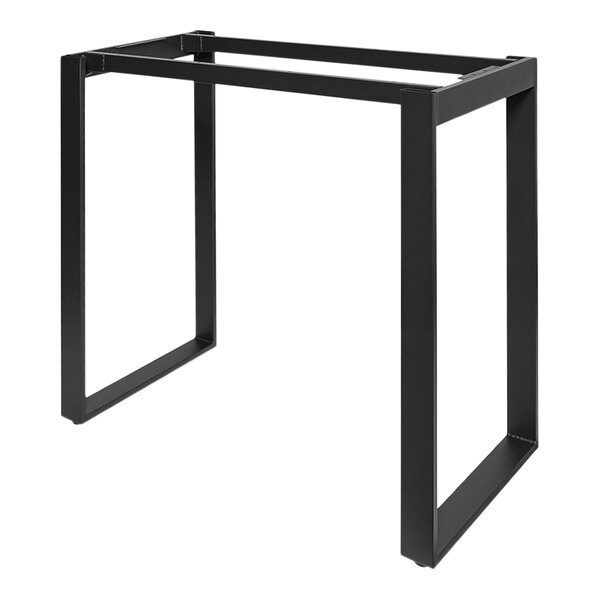BFM Seating Urban Black Powder-Coated Steel Loop Frame Bar Height Table ...