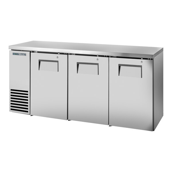 True TBB24-72-3S-Z1-SFT-S-1 72 1/8" Stainless Steel Solid Door Back Bar ...