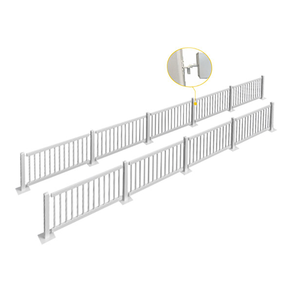 Mod-Fence Mod-Traditional 54' White Traditional Fence Starter Kit with ...