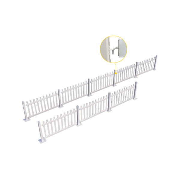 Mod-Fence Mod-Picket 48' White Picket Fence Starter Kit with 8 Fence ...