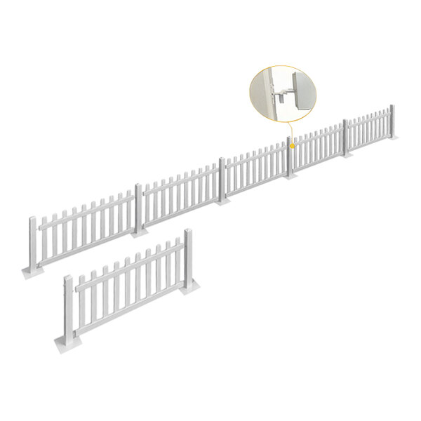Mod-Fence Mod-Picket 36' White Picket Fence Starter Kit with 6 Fence ...