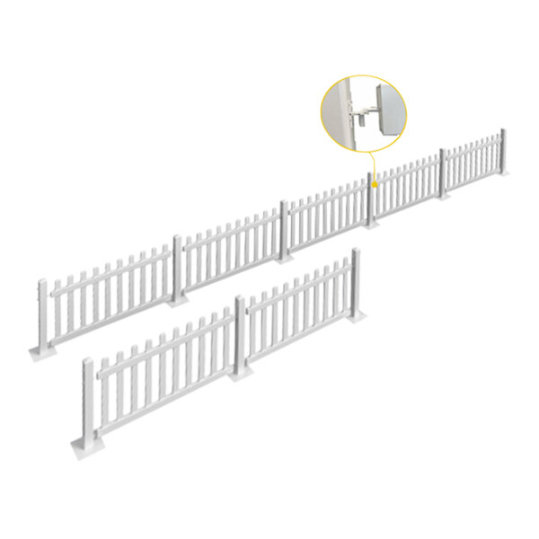Mod-Fence Mod-Picket 42' White Picket Fence Starter Kit with 7 Fence ...