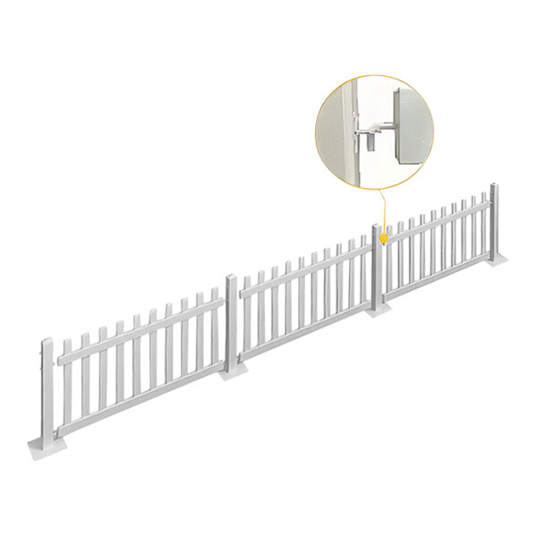 Mod-Fence Mod-Picket 18' White Picket Fence Starter Kit with 3 Fence ...