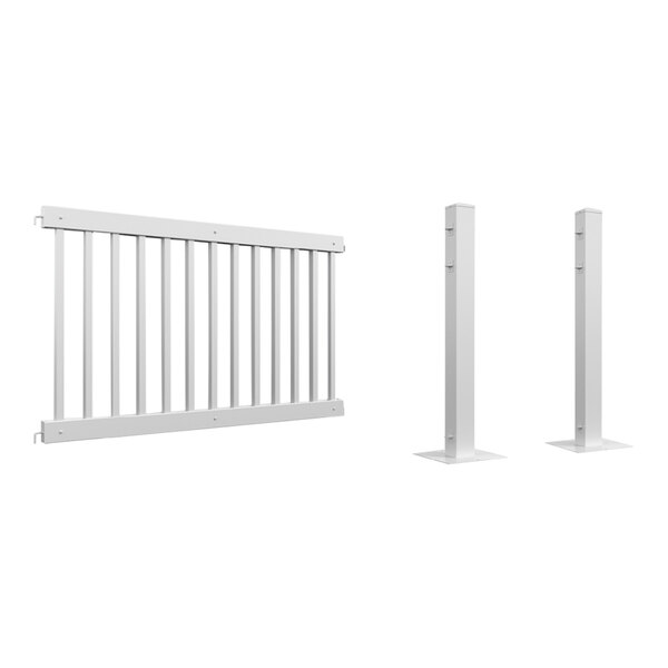 Mod-Fence Mod-Traditional 6' White Traditional Fence Starter Kit with 1 ...
