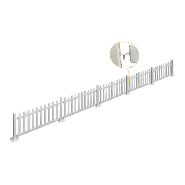 Mod-Fence Mod-Picket 30' White Picket Fence Starter Kit with 5 Fence ...