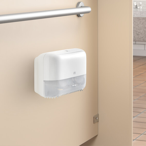 Tork Elevation 473200 Coreless High Capacity White Double Roll Toilet Tissue Dispenser T7