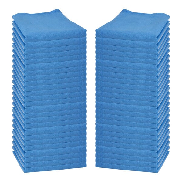 Monarch Brands 14" x 24" Blue 100% Cotton Huck Towel - 50/Pack