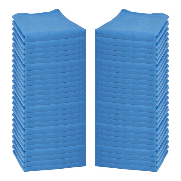 Monarch Brands 14" x 24" Blue 100% Cotton Huck Towel - 400/Case