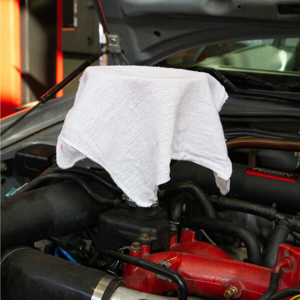 Monarch Brands Messy Mechanic 13" x 14" White 100% Cotton Shop Towel ...
