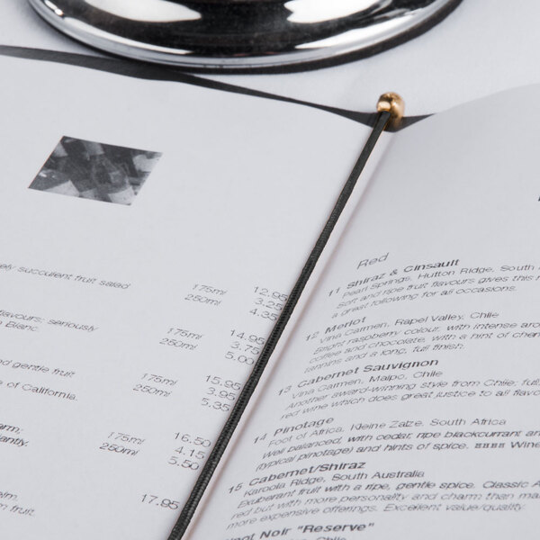 Menu Solutions E300-8.25 8 1/4" Black Elastic Menu Band for Menu Covers ...