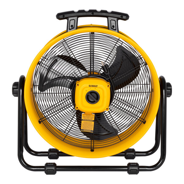 DeWalt 20" Yellow / Black 3-Speed 180-Degree Tilt Portable Tabletop / Hanging Industrial Drum ...