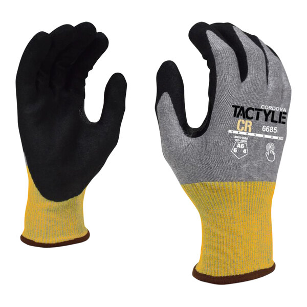 Cordova Tactyle CR 6685L 18 Gauge HPPE / Steel A6 Level Cut-Resistant Touchscreen Gloves with ...