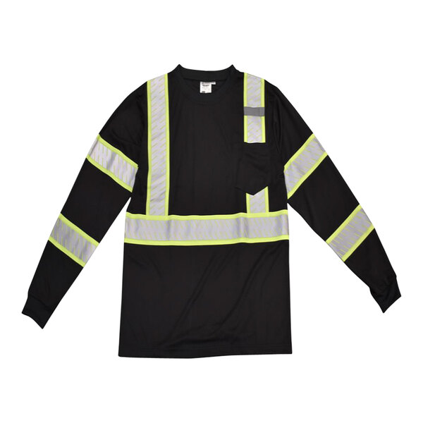 Cordova Cor-Brite Black Long Sleeve Safety Shirt with Two-Tone ...