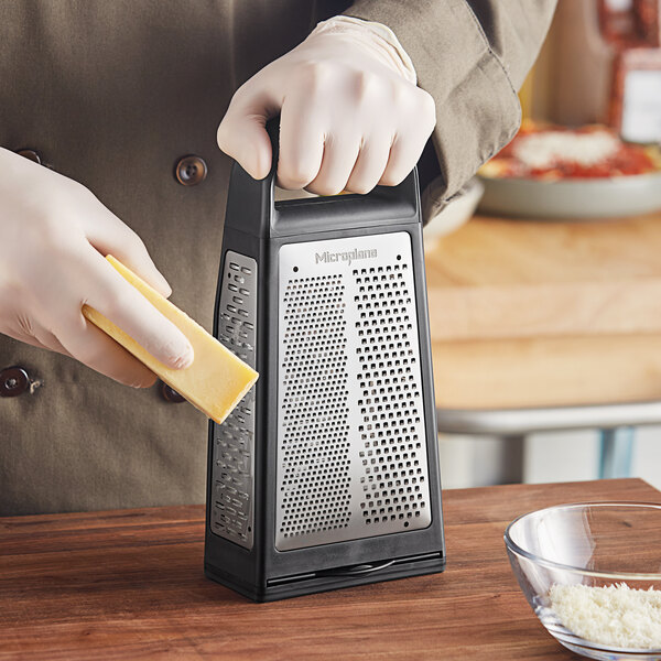 Microplane Elite 5-Blade Stainless Steel Box Grater with Measuring Cup ...