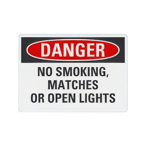 Lavex 10" x 7" Non-Reflective Aluminum "Danger / No Smoking, Matches Or ...