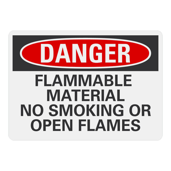 Lavex 10" x 7" Non-Reflective Aluminum "Danger / Flammable Material ...