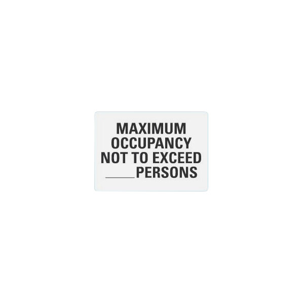 Lavex 14" x 10" Non-Reflective Adhesive Vinyl "Maximum Occupancy / Not ...