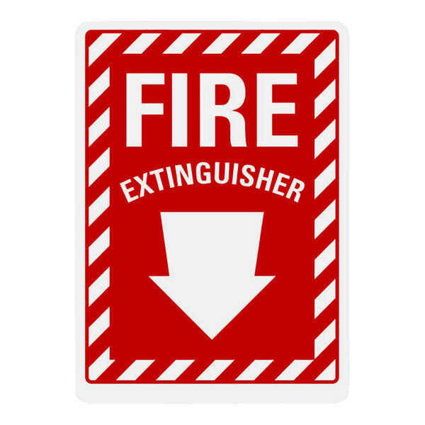 Lavex 14" x 10" Non-Reflective Plastic "Fire Extinguisher" Safety Sign ...