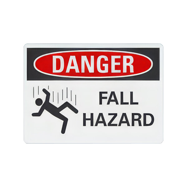 Lavex 14" x 10" Engineer-Grade Reflective Aluminum "Danger / Fall ...
