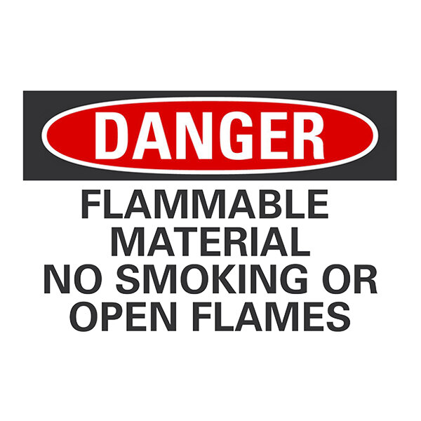 Lavex 14" x 10" Non-Reflective Adhesive Vinyl "Danger / Flammable ...