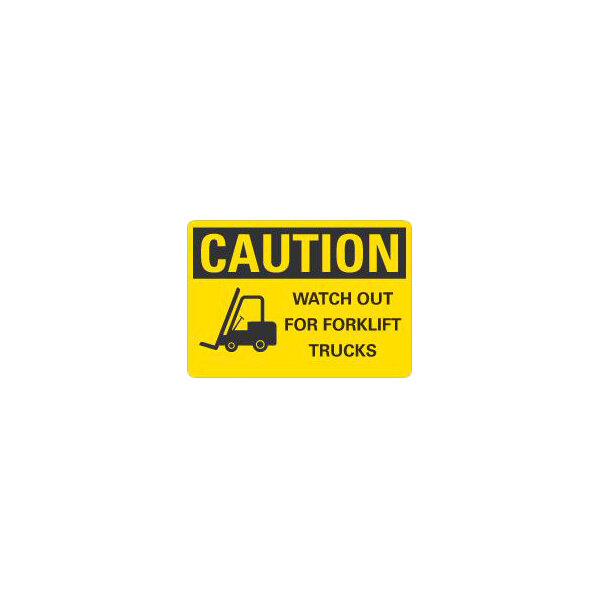 Lavex 14" x 10" Non-Reflective Adhesive Vinyl "Caution / Watch Out For ...