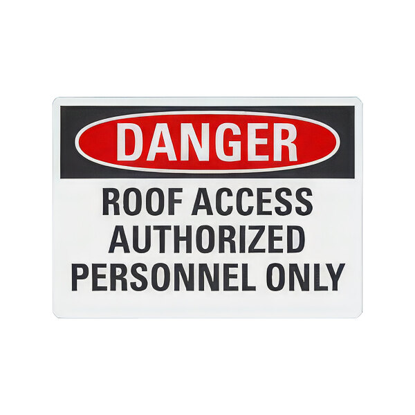 Lavex 10" x 7" Non-Reflective Aluminum "Danger / Roof Access ...