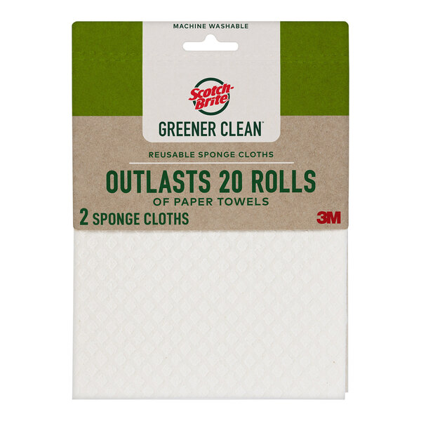 3M Scotch-Brite™ Greener Clean 7100283591 Reusable Sponge Cloth - 2/Pack