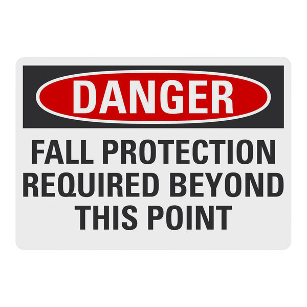 Lavex 14" x 10" Non-Reflective Adhesive Vinyl "Danger / Fall Protection ...