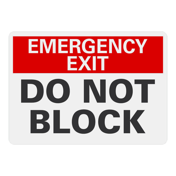 Lavex 14" x 10" Non-Reflective Plastic "Emergency Exit / Do Not Block ...