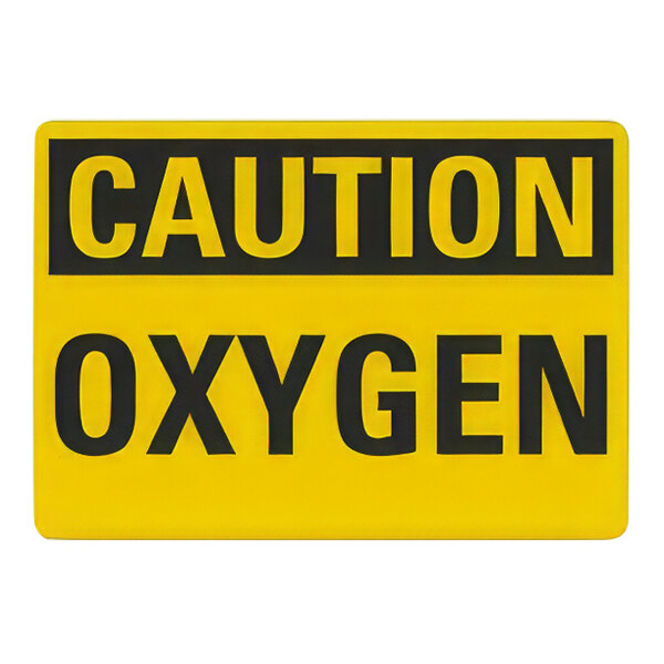 Lavex 10" x 7" Non-Reflective Aluminum "Caution / Oxygen" Safety Sign