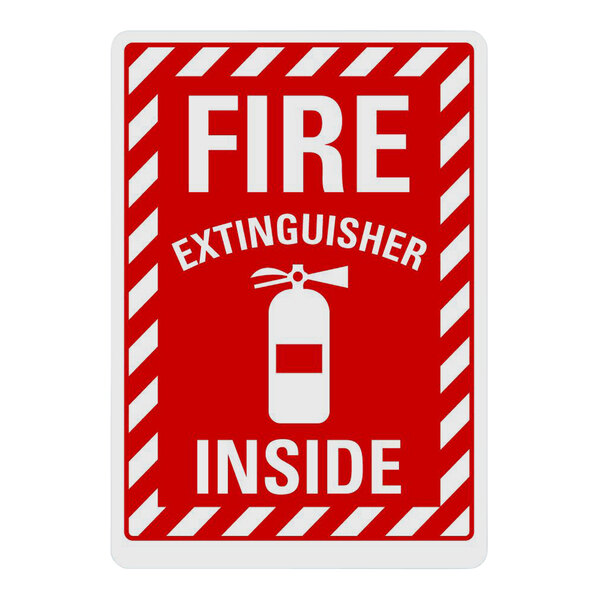 Lavex 14" x 10" Non-Reflective Aluminum "Fire Extinguisher Inside ...