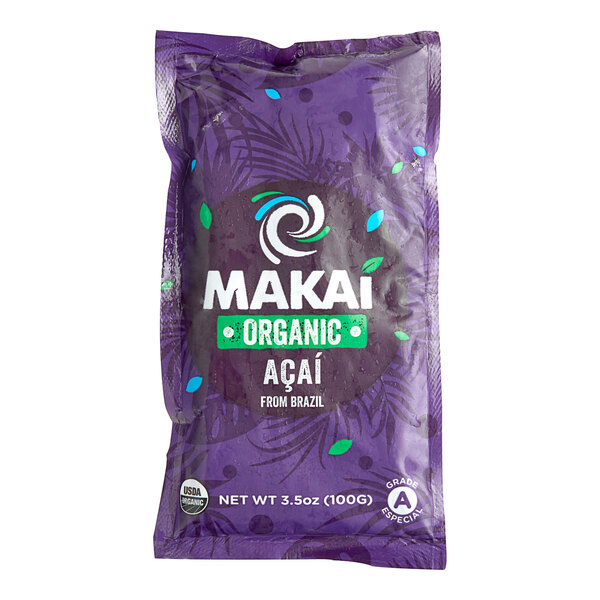 Makai Organic Sweetened Acai Smoothie Pack 3.5 oz. - 60/Case