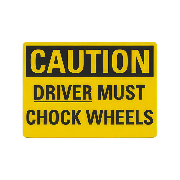 Lavex 14" x 10" Non-Reflective Adhesive Vinyl "Caution / Driver Must ...