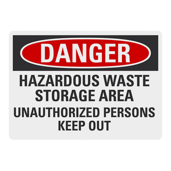 Lavex 10" x 7" Non-Reflective Aluminum "Danger / Hazardous Waste ...