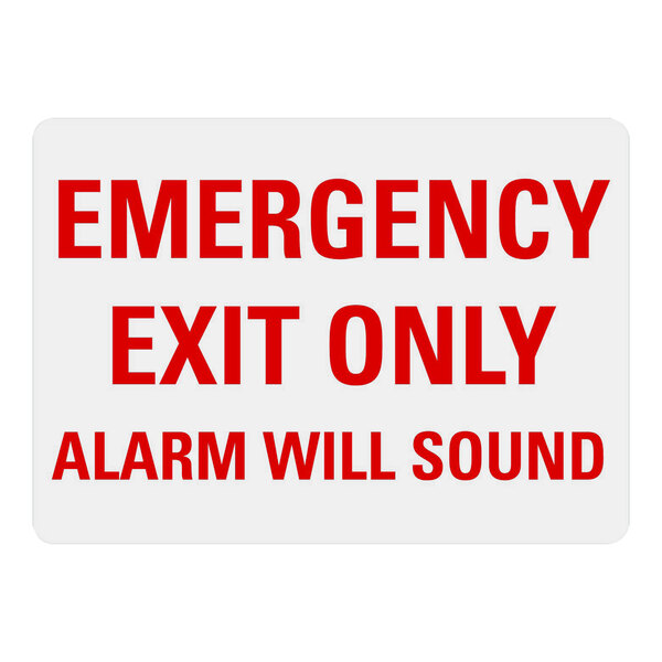 Lavex 14" x 10" Non-Reflective Aluminum "Emergency Exit Only / Alarm ...