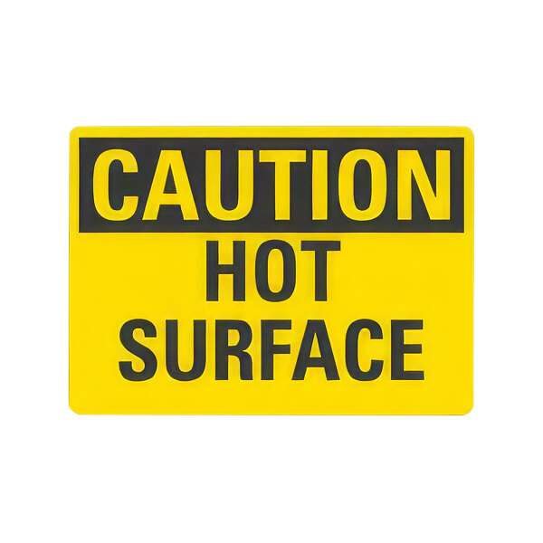 Lavex 14" x 10" Non-Reflective Aluminum "Caution / Hot Surface" Safety Sign