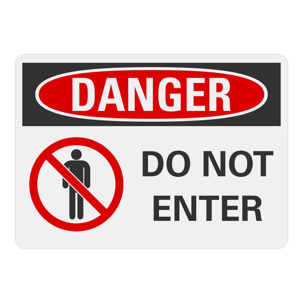Lavex 10" x 7" Non-Reflective Plastic "Danger / Do Not Enter" Safety ...
