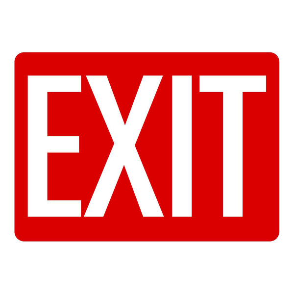 Lavex 14" x 10" Red Non-Reflective Aluminum "Exit" Safety Sign with ...