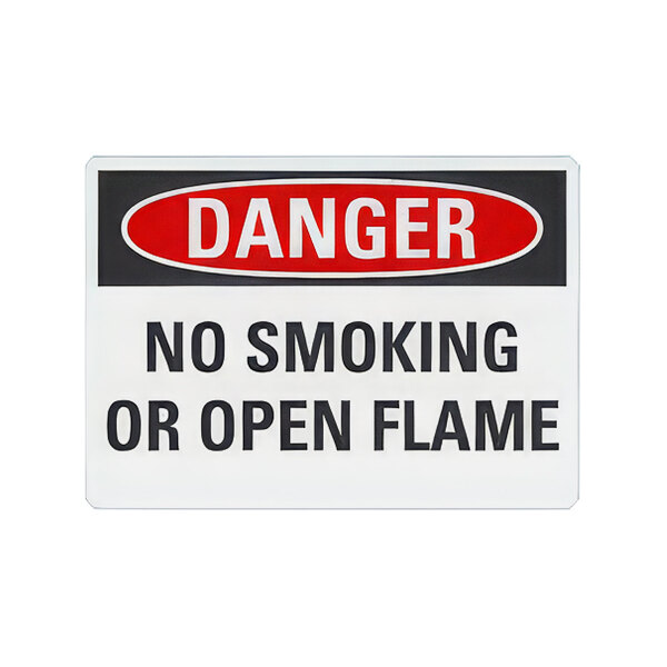 Lavex 10" x 7" Non-Reflective Adhesive Vinyl "Danger / No Smoking Or ...