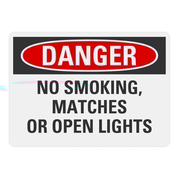 Lavex 10" x 7" Non-Reflective Adhesive Vinyl "Danger / No Smoking ...