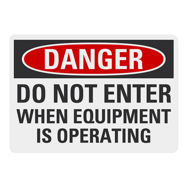 Lavex 10" x 7" Non-Reflective Adhesive Vinyl "Danger / Do Not Enter ...