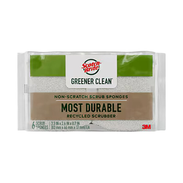 3M Scotch-Brite™ Greener Clean 70007082145 Non-Scratch Scrub Sponge - 6 ...