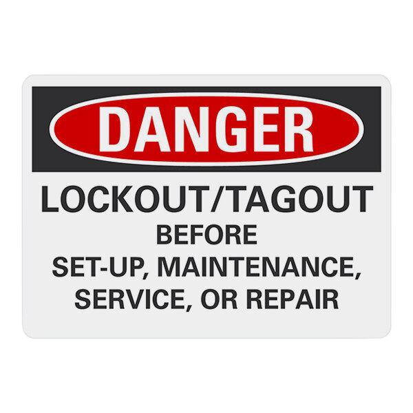 Lavex 10" x 7" Non-Reflective Aluminum "Danger / Lockout Or Tagout ...