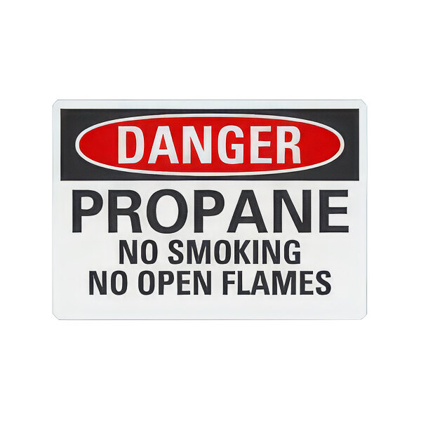 Lavex 14" x 10" Non-Reflective Aluminum "Danger / Propane / No Smoking ...