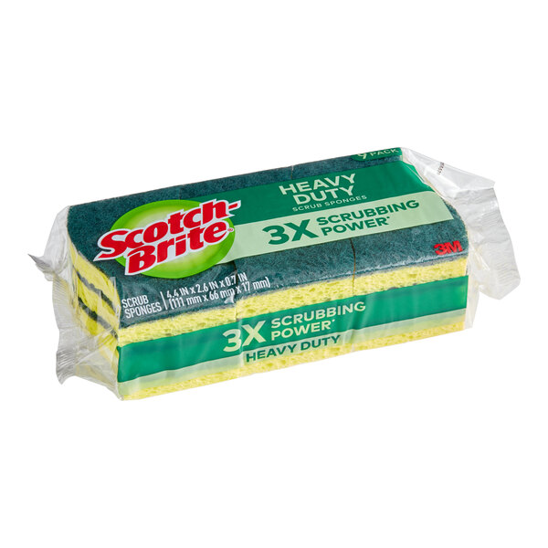 3M Scotch-Brite™ 7100167726 Heavy-Duty Scrub Sponge - 9/Pack