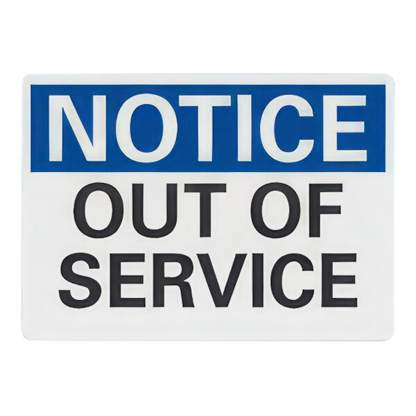 Lavex 14" x 10" Non-Reflective Aluminum "Notice / Out Of Service ...