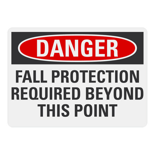 Lavex 10" x 7" Non-Reflective Plastic "Danger / Fall Protection ...