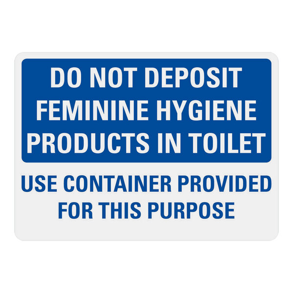 Lavex 10" x 7" Non-Reflective Aluminum "Do Not Deposit Feminine Hygiene ...