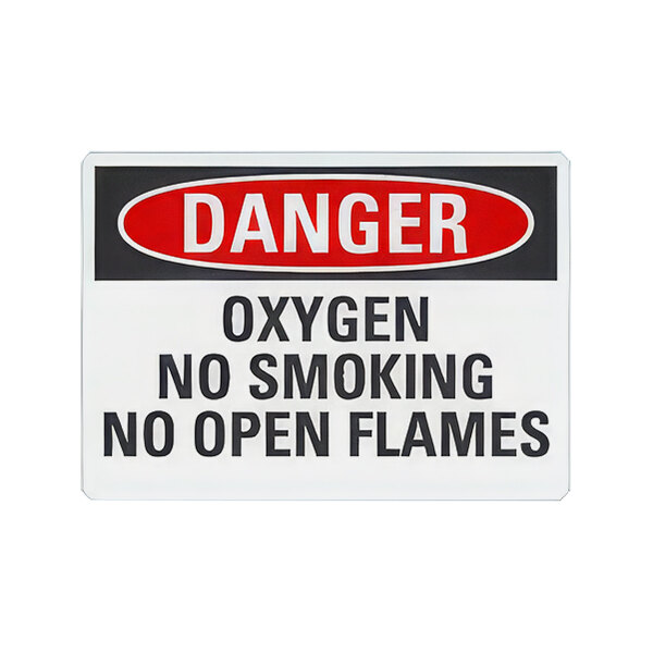 Lavex 10" x 7" Engineer-Grade Reflective Aluminum "Danger / Oxygen / No Smoking / No Open Flames ...