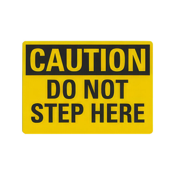 Lavex 14" x 10" Non-Reflective Aluminum "Caution / Do Not Step Here ...